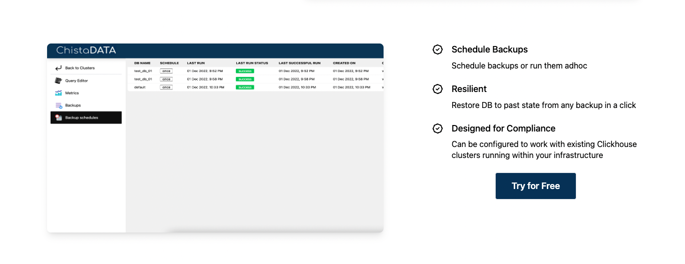 Sneak Peek at ChistaDATA Cloud for ClickHouse Sneak Peek at ChistaDATA Cloud for ClickHouse